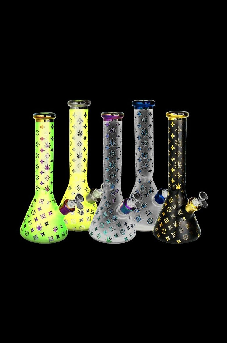 Metallic Floral Diamond Water Pipe – fakherstore