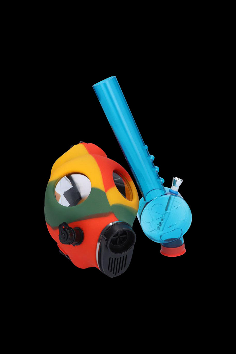Silicone Rasta Gas Mask Bong with Acrylic Bubble Tube – fakherstore